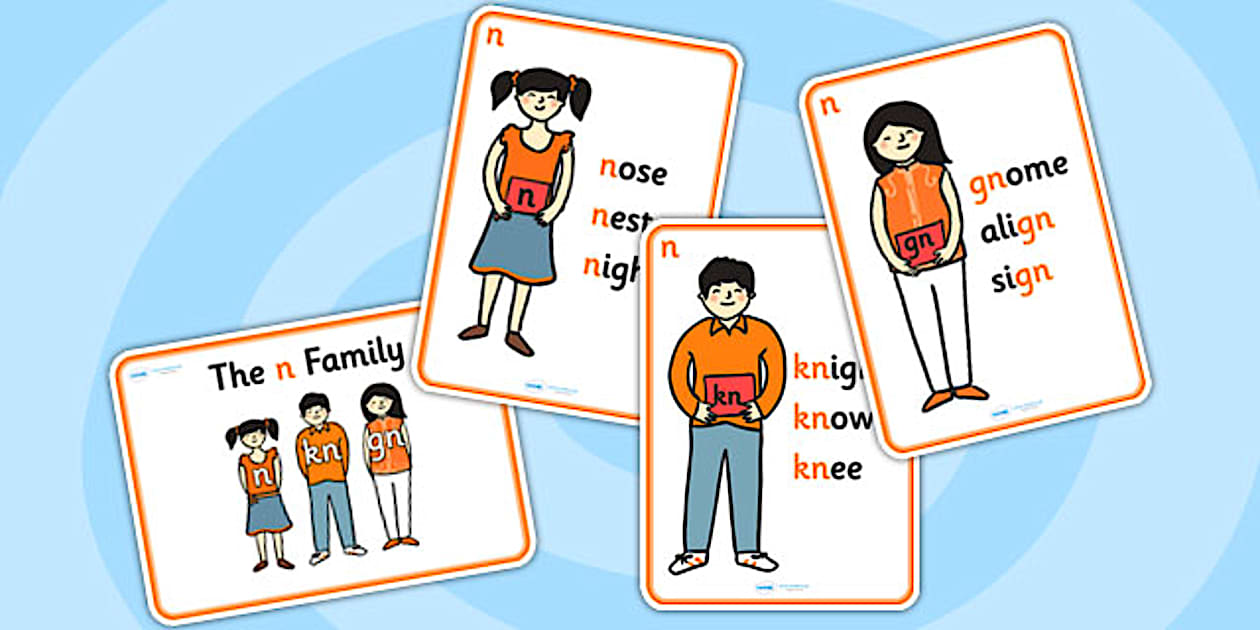 n Sound Family Member Posters-n, n sound, sound familes, n sound family, n