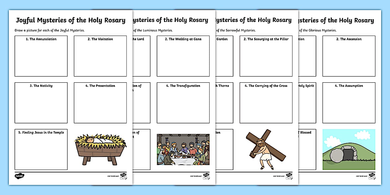 Mysteries of the Holy Rosary Activity Pack (teacher made)