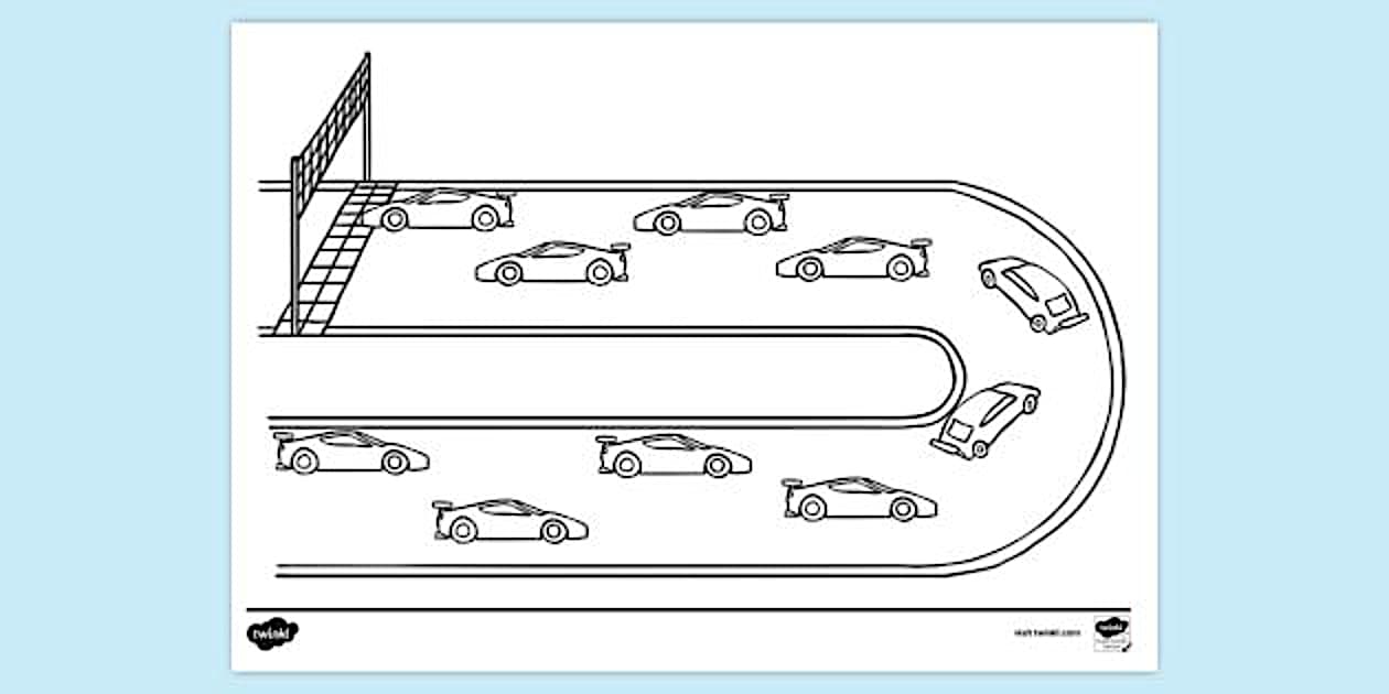 Race Car Colouring Page | Colouring Sheets - Twinkl