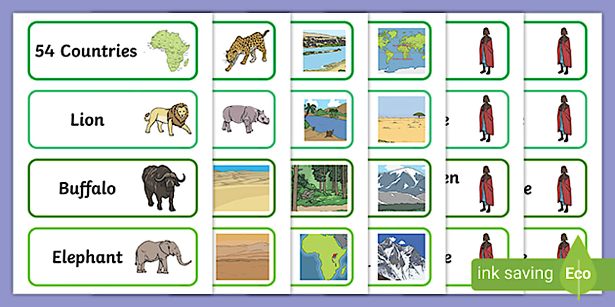 Africa Word List (teacher made) - Twinkl