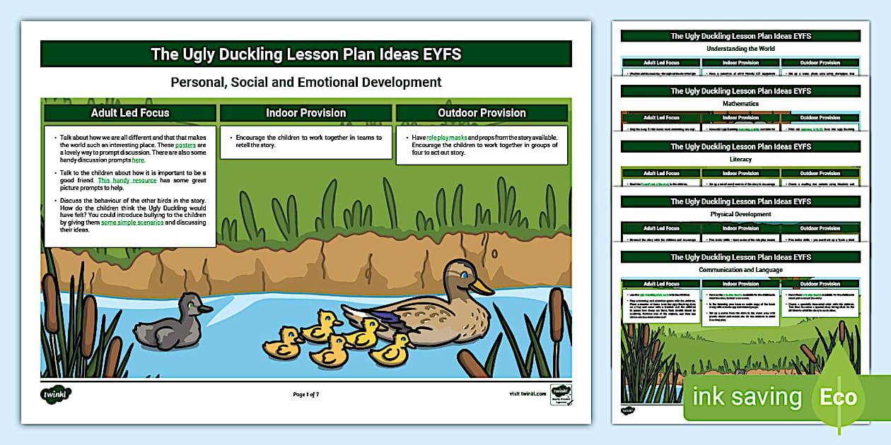 The Ugly Duckling EYFS Lesson Plan Ideas (teacher made)