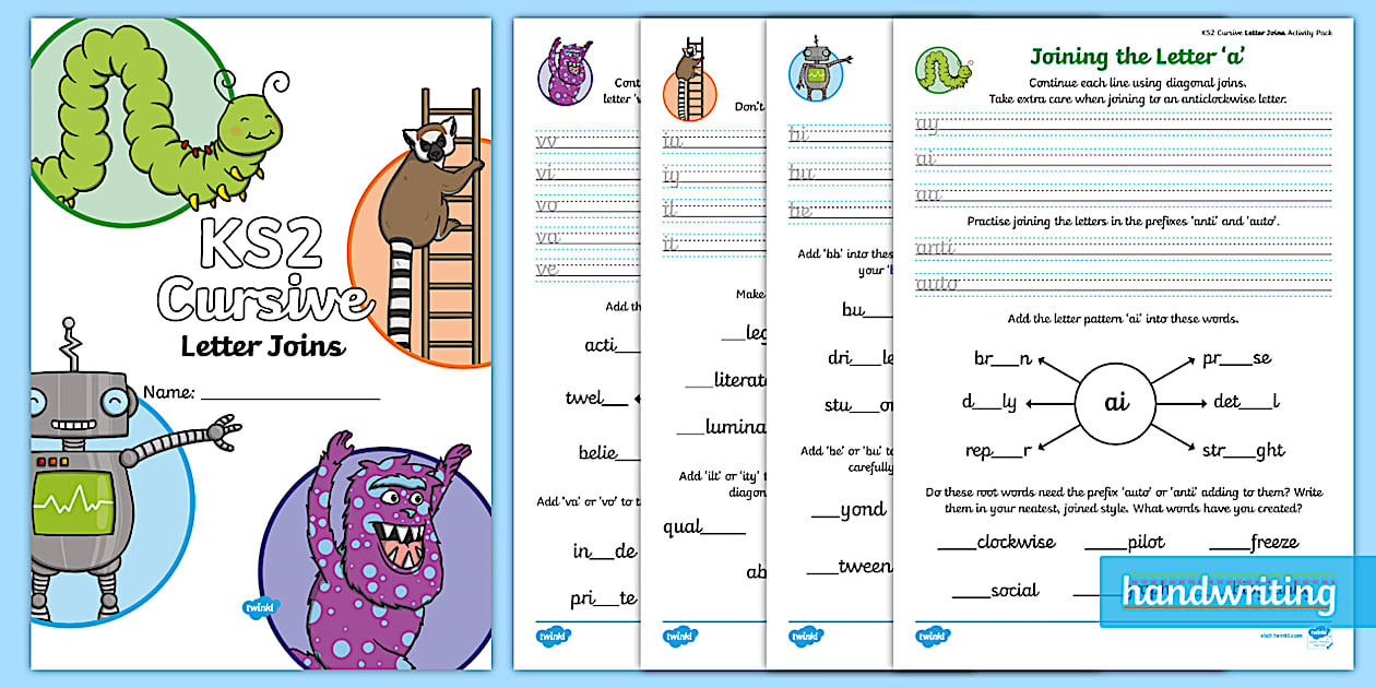 Joined Handwriting Worksheets - KS2 Cursive Pack - Twinkl