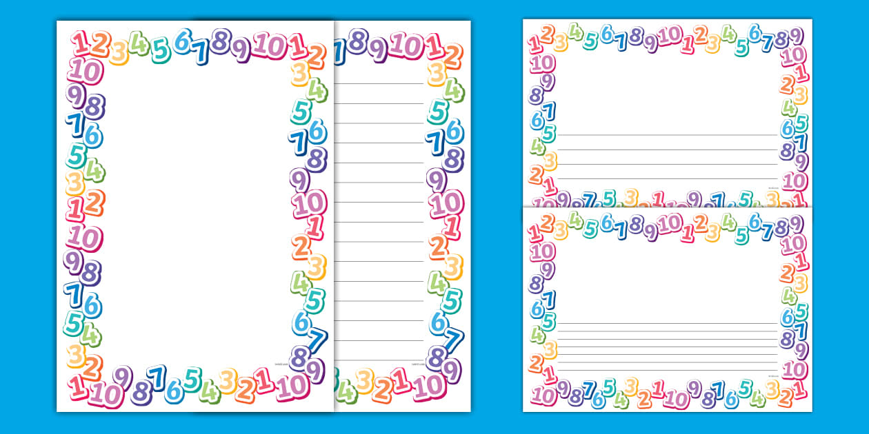 Editable Number Page Borders Professor Feito Twinkl