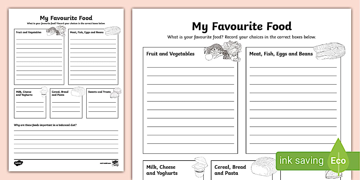 Editable My Favourite Food KS2 Activity Sheet (teacher made)