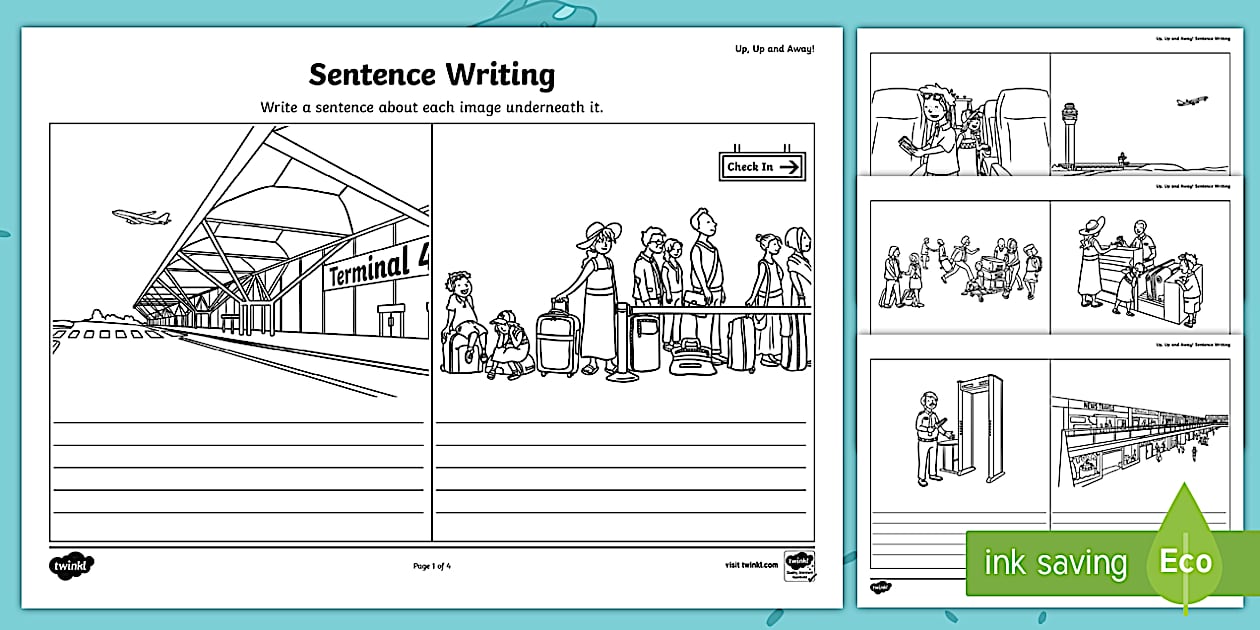 Up, Up and Away Simple Sentence Writing Frames - Twinkl