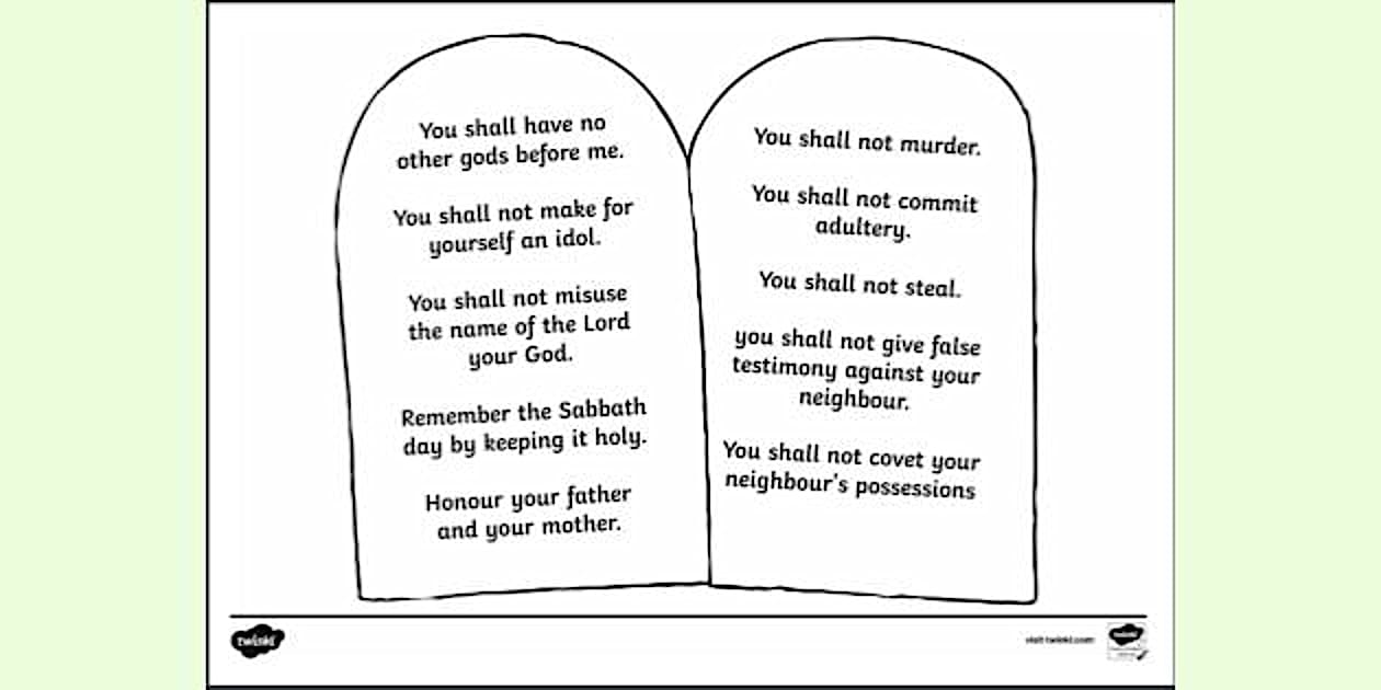 Free Bible Colouring Page | Ten Commandments | Twinkl