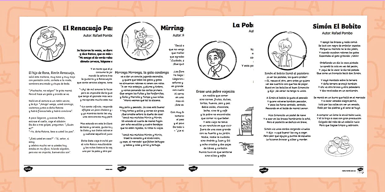 Fábulas de Rafael Pombo para colorear - Twinkl Colombia