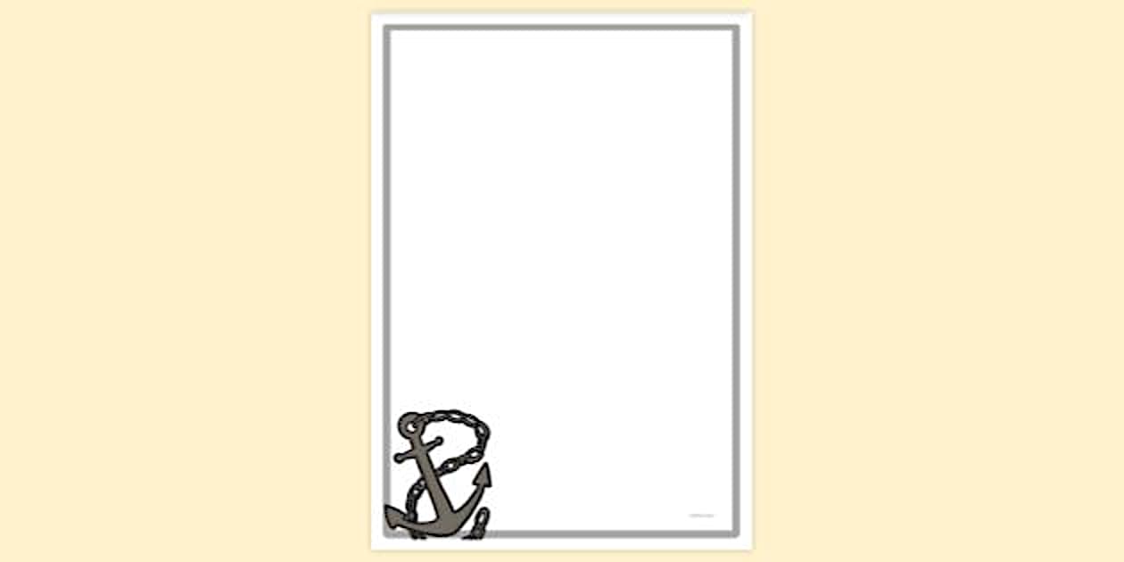 Simple Blank Anchor Page Border | Page Borders | Twinkl