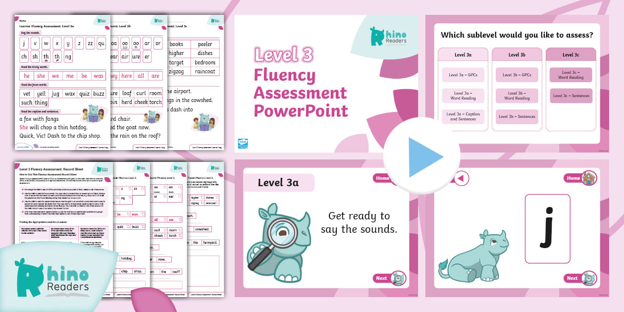 Level 3 Rhino Readers Fluency Assessment Pack (teacher made)