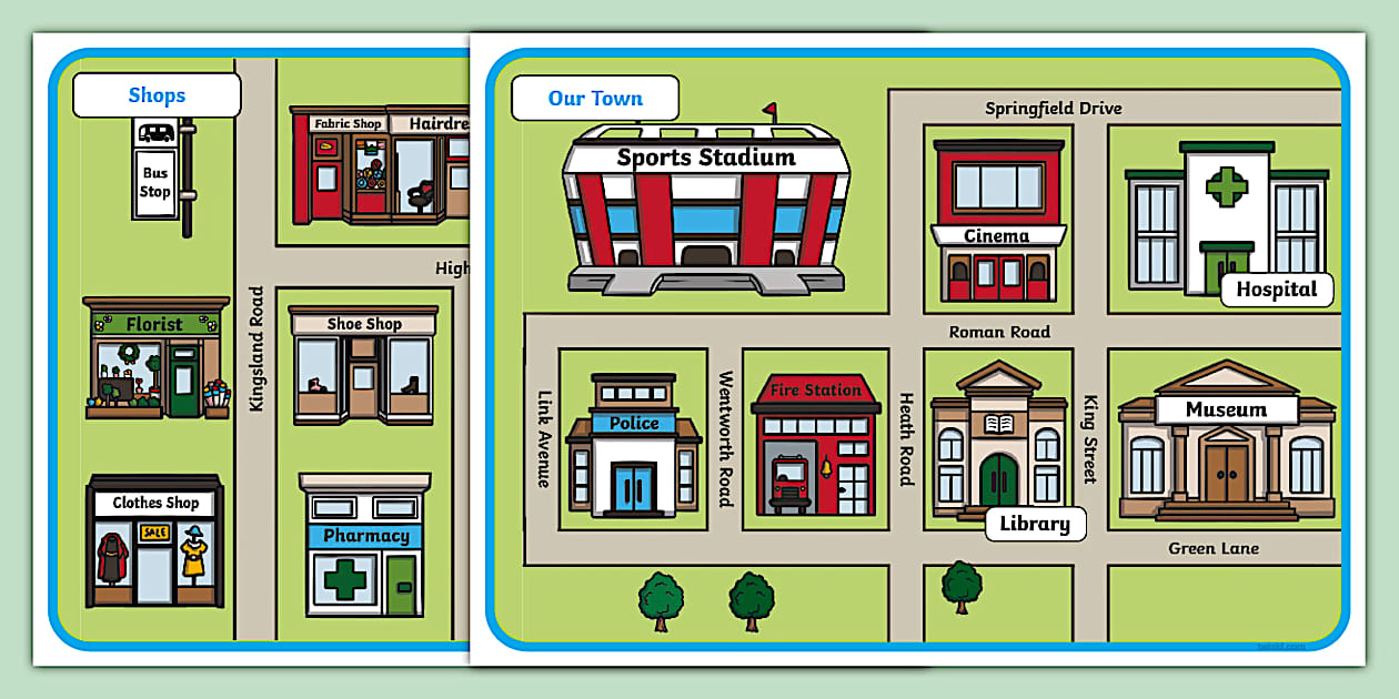 Small World Town Maps | Twinkl (teacher made) - Twinkl