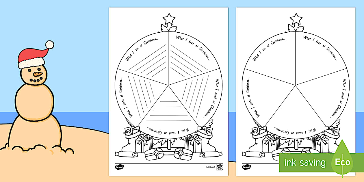 New Zealand Christmas: Using My Senses Worksheet / Worksheet