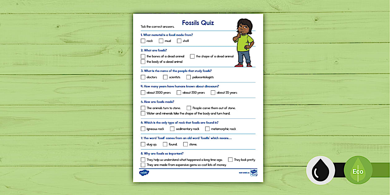 Fossils Quiz (Teacher-Made) - Twinkl