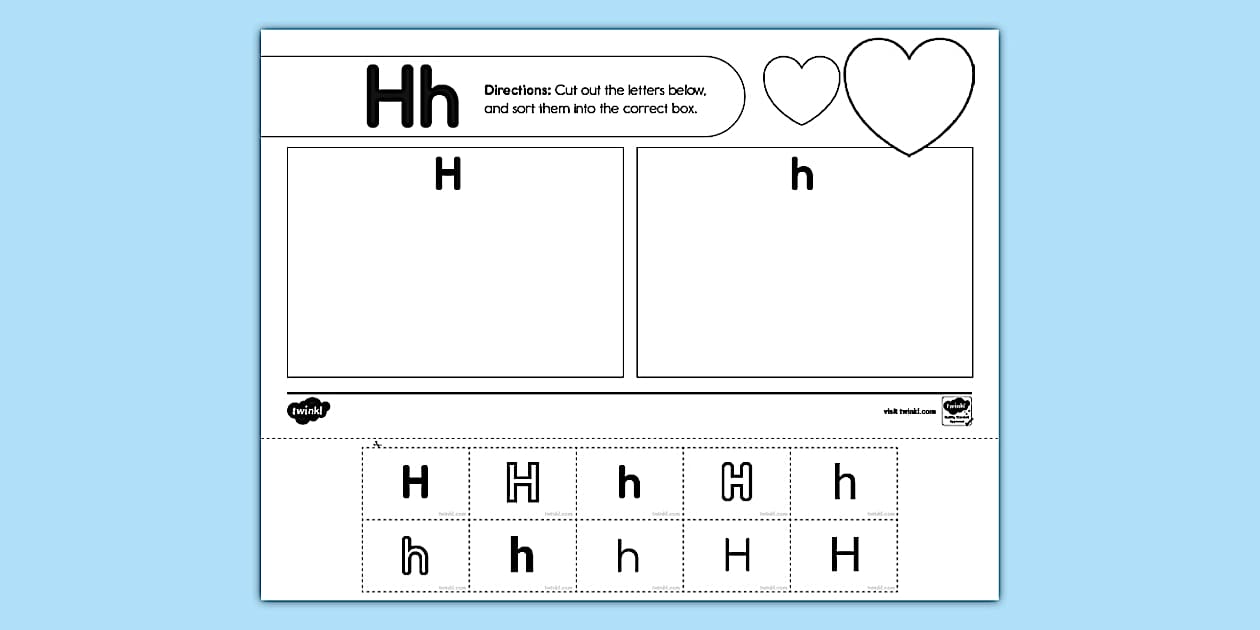 Uppercase and Lowercase H Sort (teacher made) - Twinkl