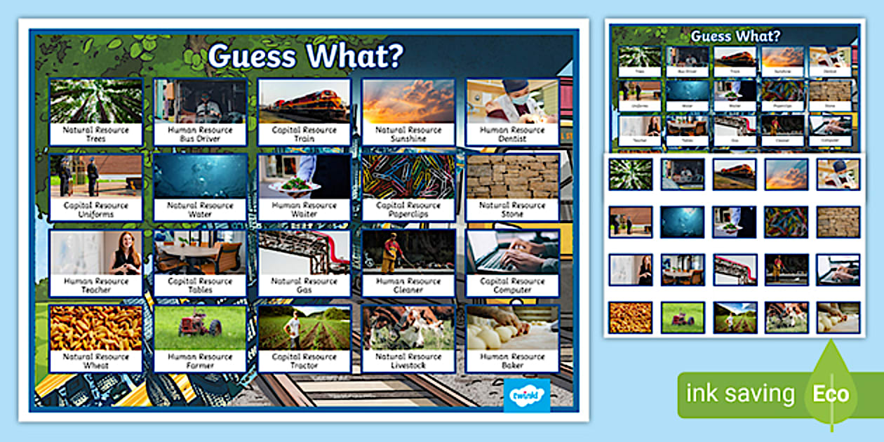 Guess What? Natural, Human and Capital Resources Game