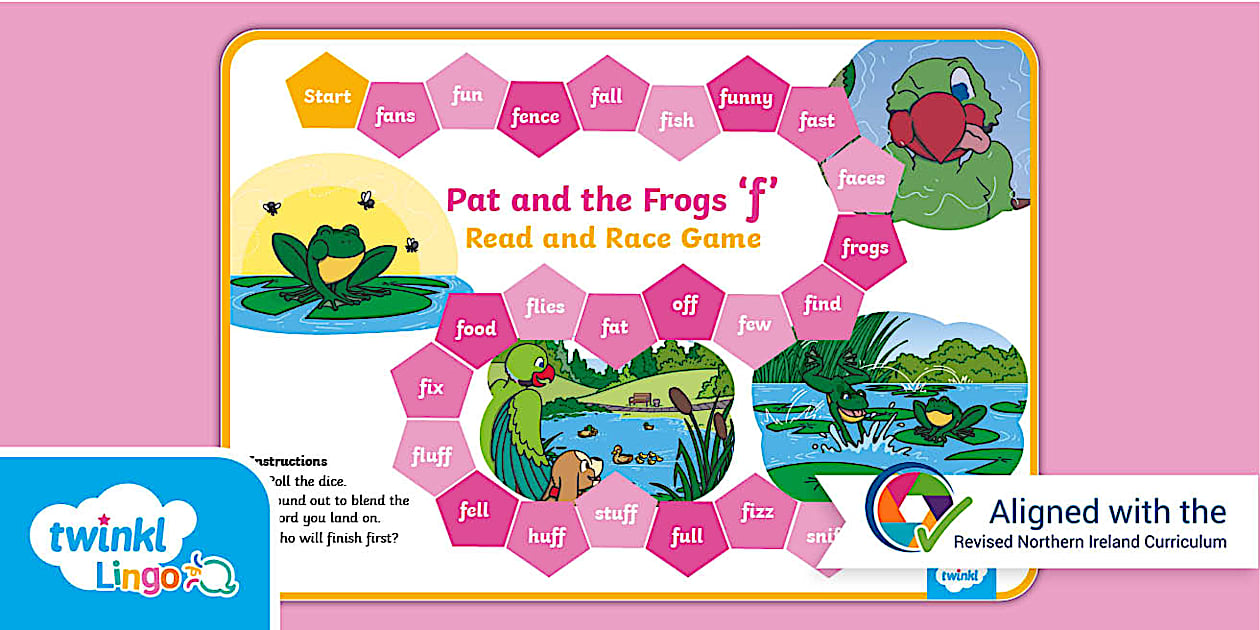 Pat and the Frogs 'f' Read and Race Game (Teacher-Made)