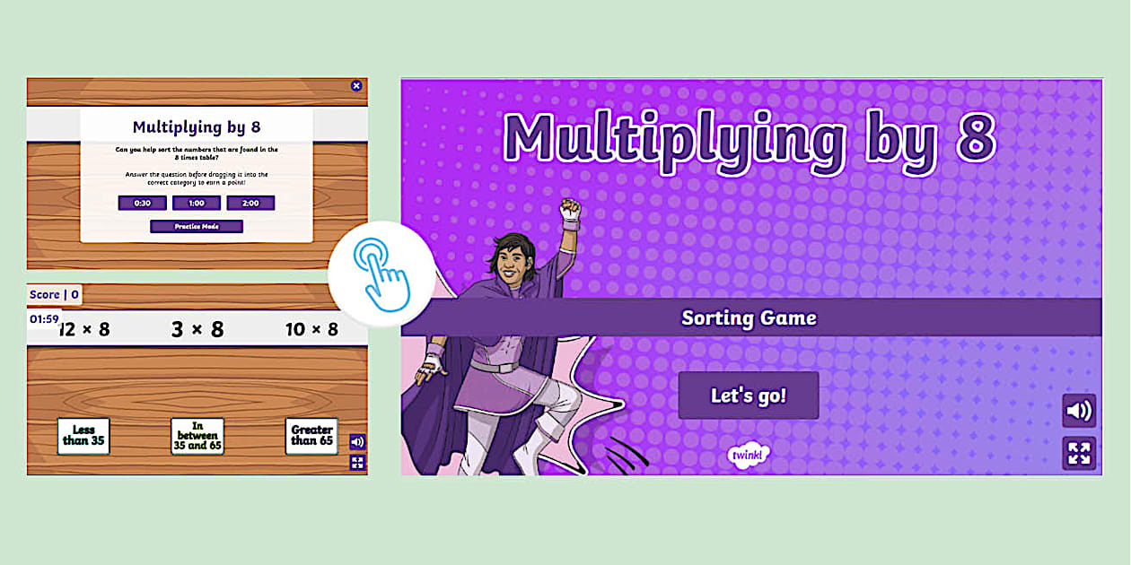 👉 Multiplying by 8 Maths Sorting Game (teacher made)