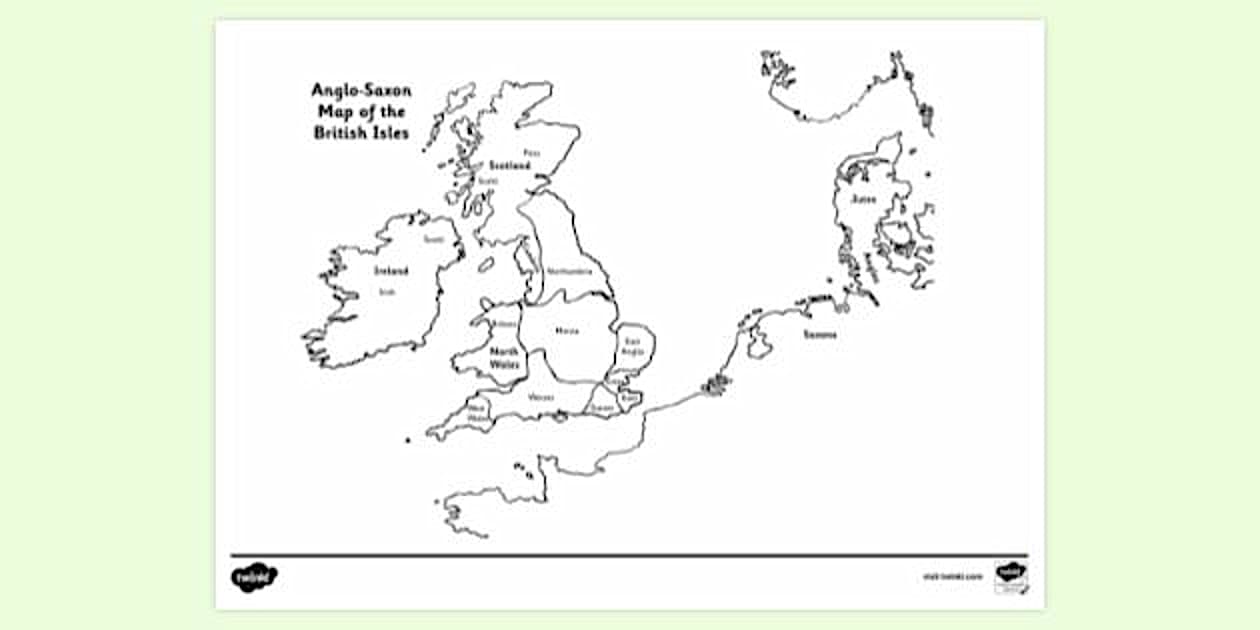 Anglo-Saxon Map of the British Isles Colouring Sheet