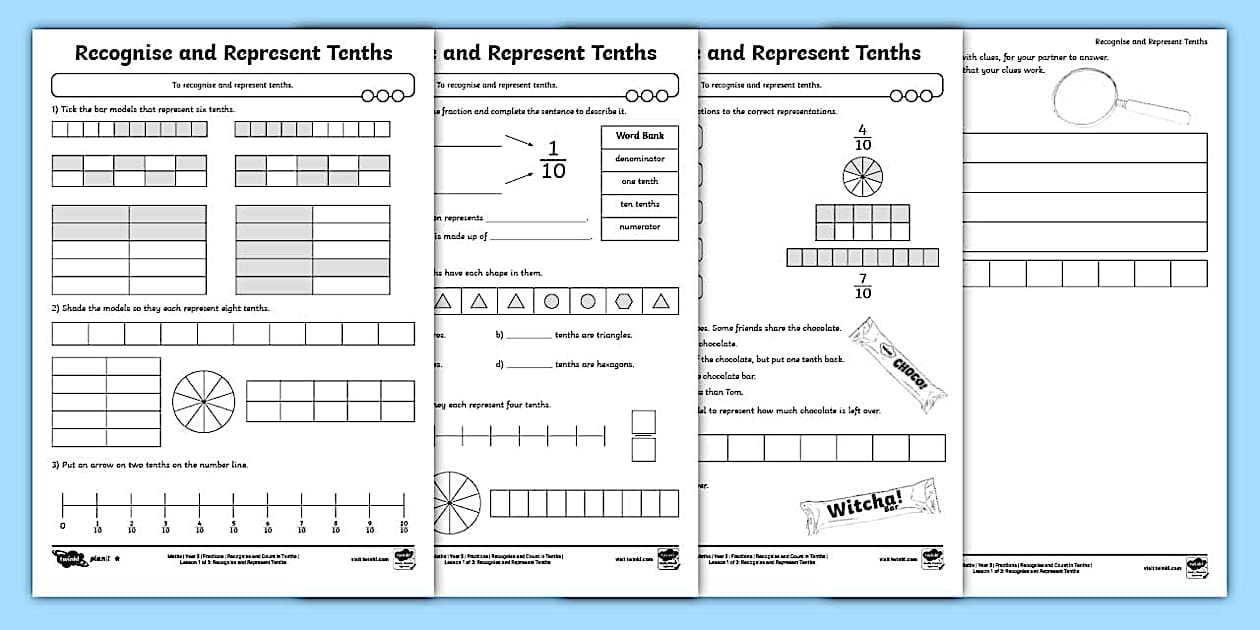 👉 Representing Tenths Differentiated Activity Sheet