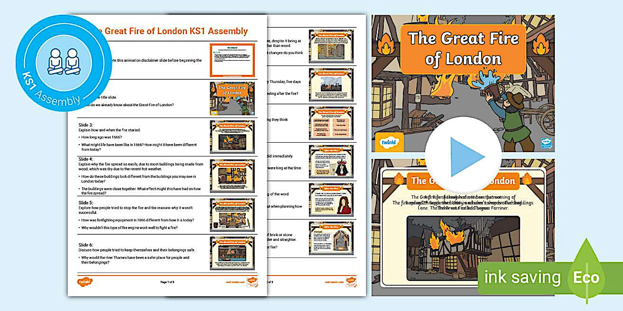 KS1 The Great Fire of London PowerPoint Assembly Pack