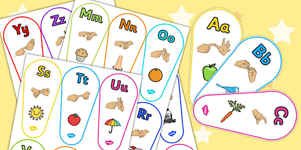 Sign Language Alphabet Fan (teacher made) - Twinkl