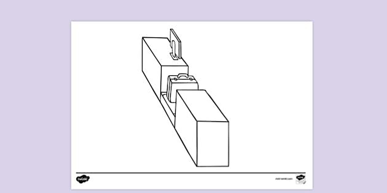 Airport Check In Desk Colouring | Colouring Sheets - Twinkl