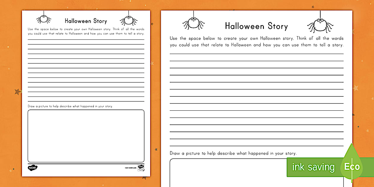 Halloween Story Writing Worksheet Sheet | Twinkl USA