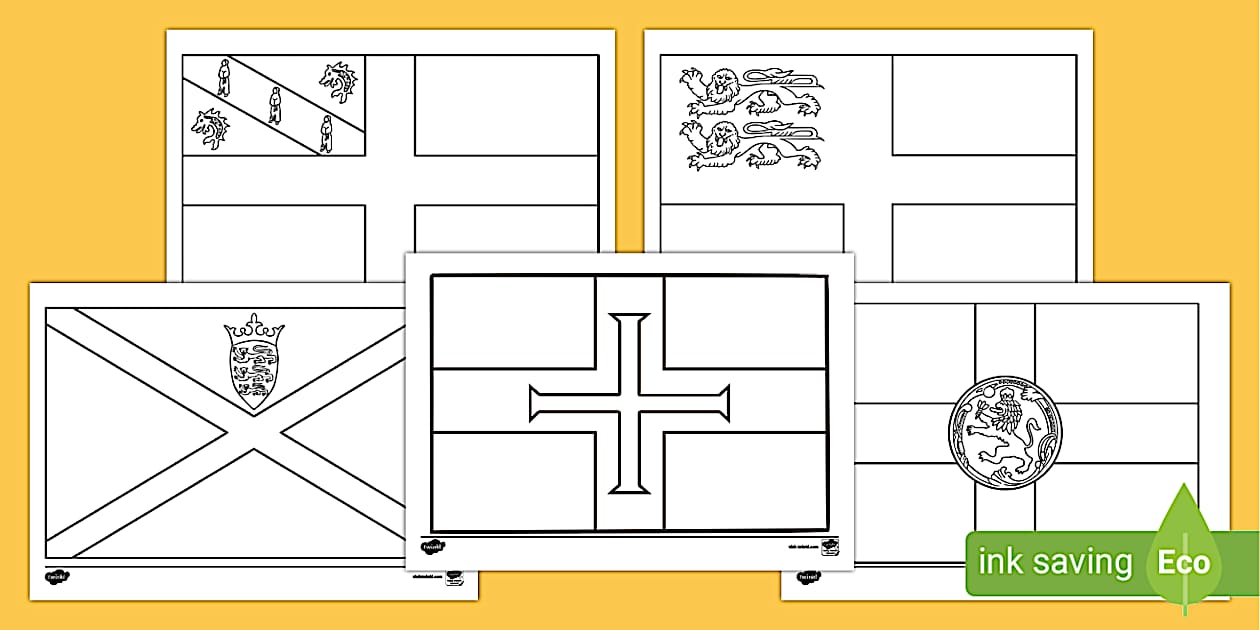 Channel Islands Flag Colouring Pack (teacher made) - Twinkl