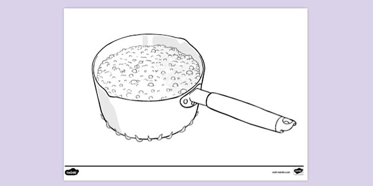 Boiling Saucepan Colouring Sheet | Colouring Pages - Twinkl