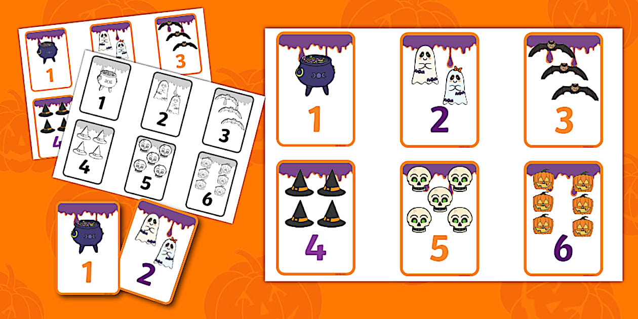 👉 Halloween Number Cards 1-6 - Twinkl Maths