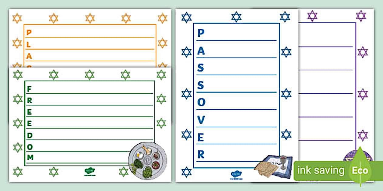 Passover Acrostic Poems - Primary Resources - Judaism