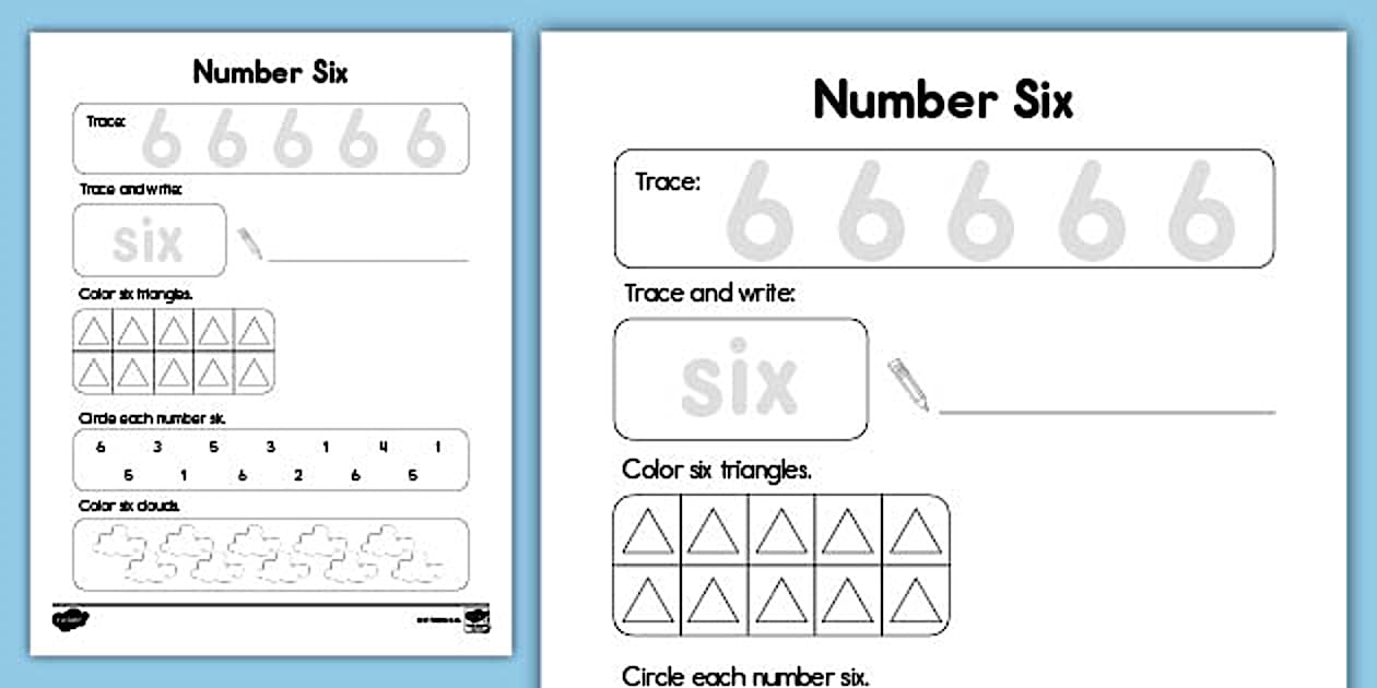 Number 6 Worksheet | Early Childhood Math | Twinkl USA
