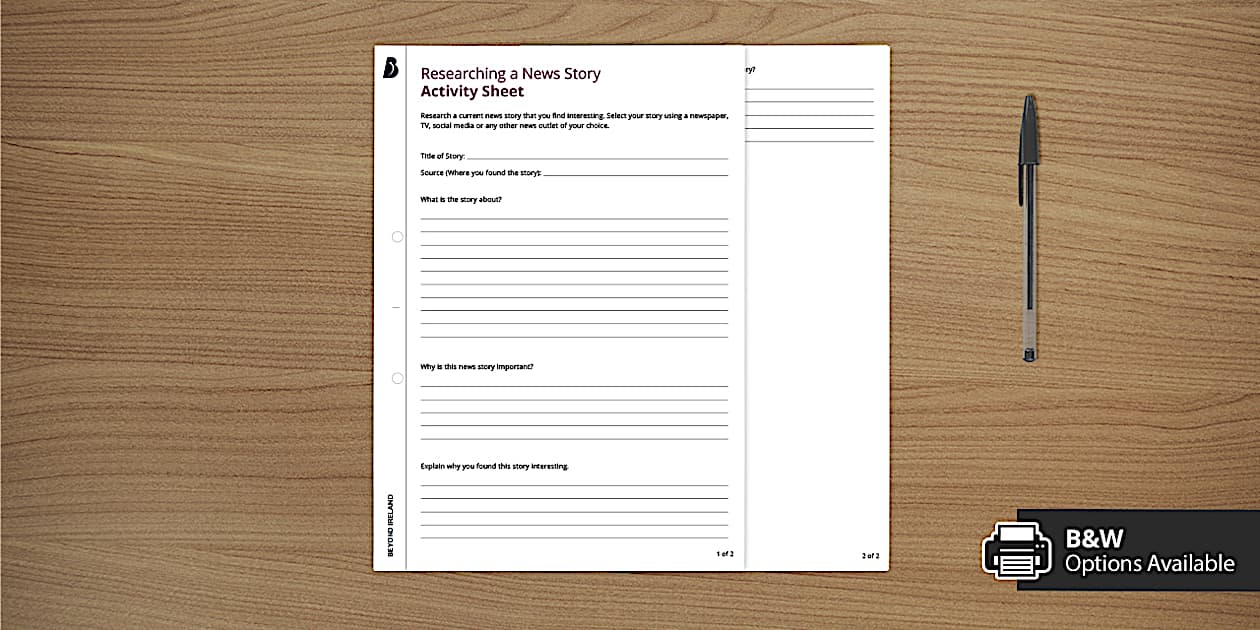 Researching a News Story Activity Sheet