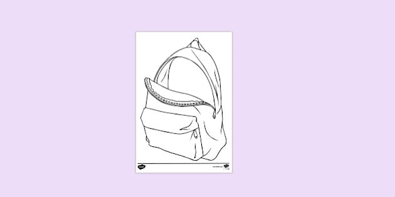 Rucksack Colouring Sheet | Colouring Sheets | Twinkl