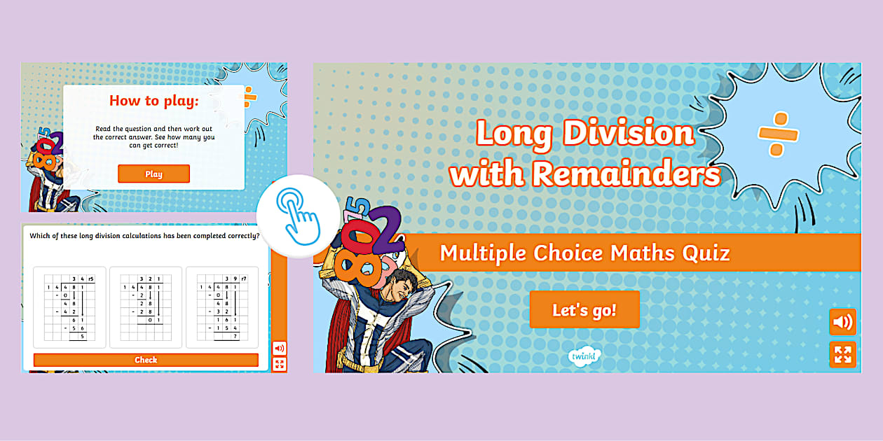 👉 Long Division with Remainders Quiz - KS2 Revision