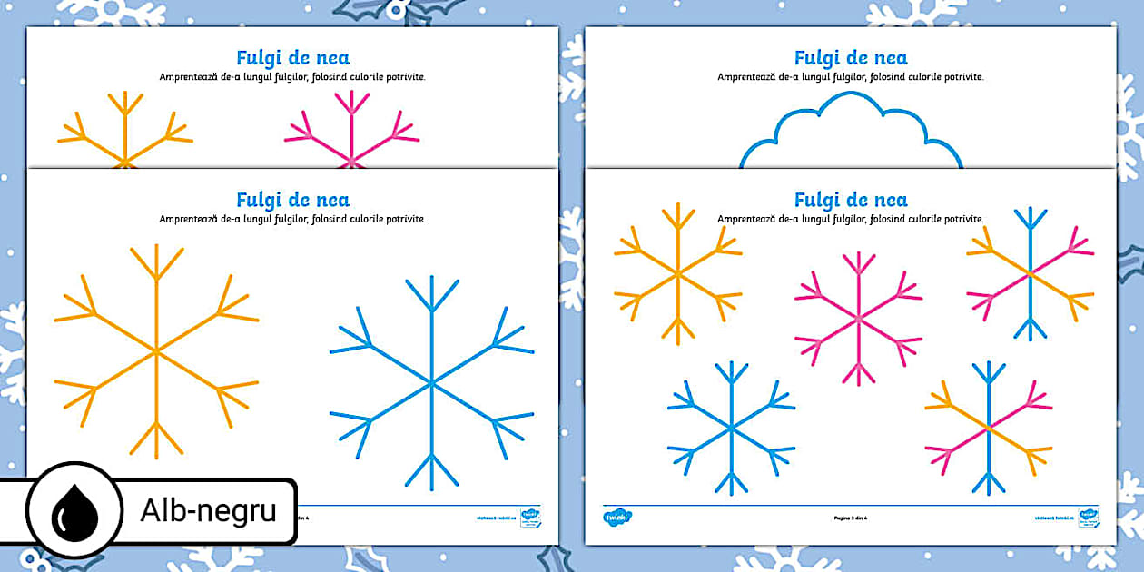 Amprentare în culori – Fișe de activitate 3-6 ani