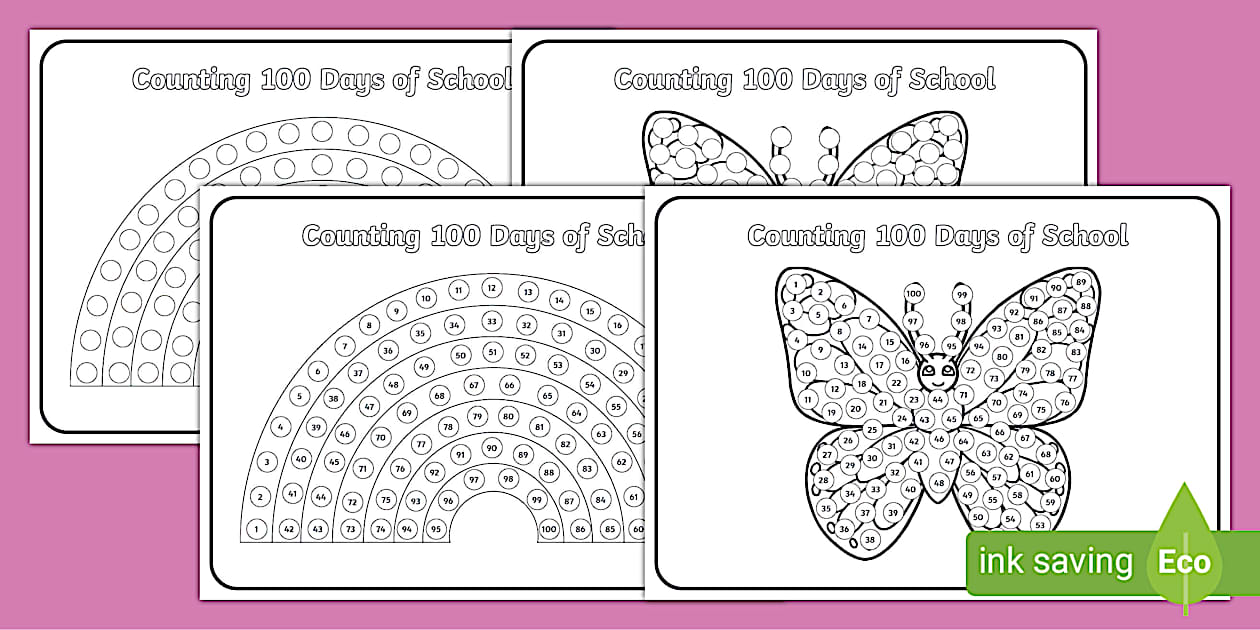 100 Days of School Do a Dot Posters (teacher made) - Twinkl