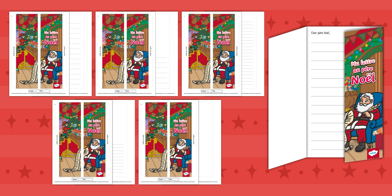 Modèle d'écriture en pliage : Ma lettre au père Noël