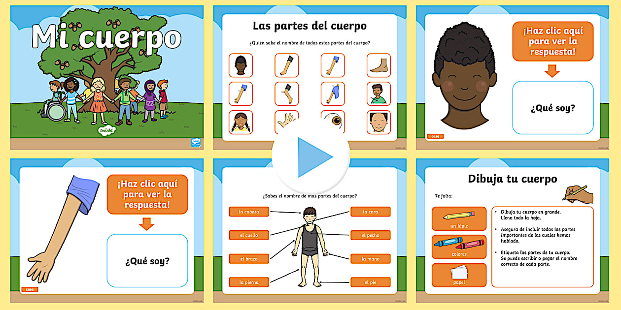 PowerPoint: el cuerpo humano para niños (teacher made)