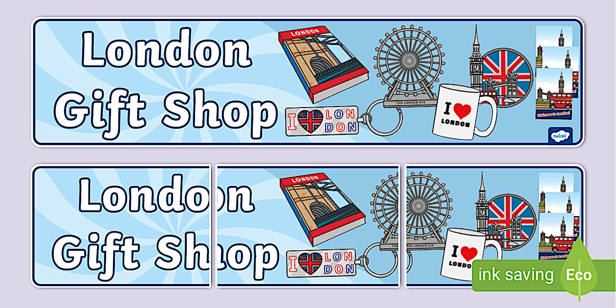 London Gift Shop Display Banner (teacher made) - Twinkl