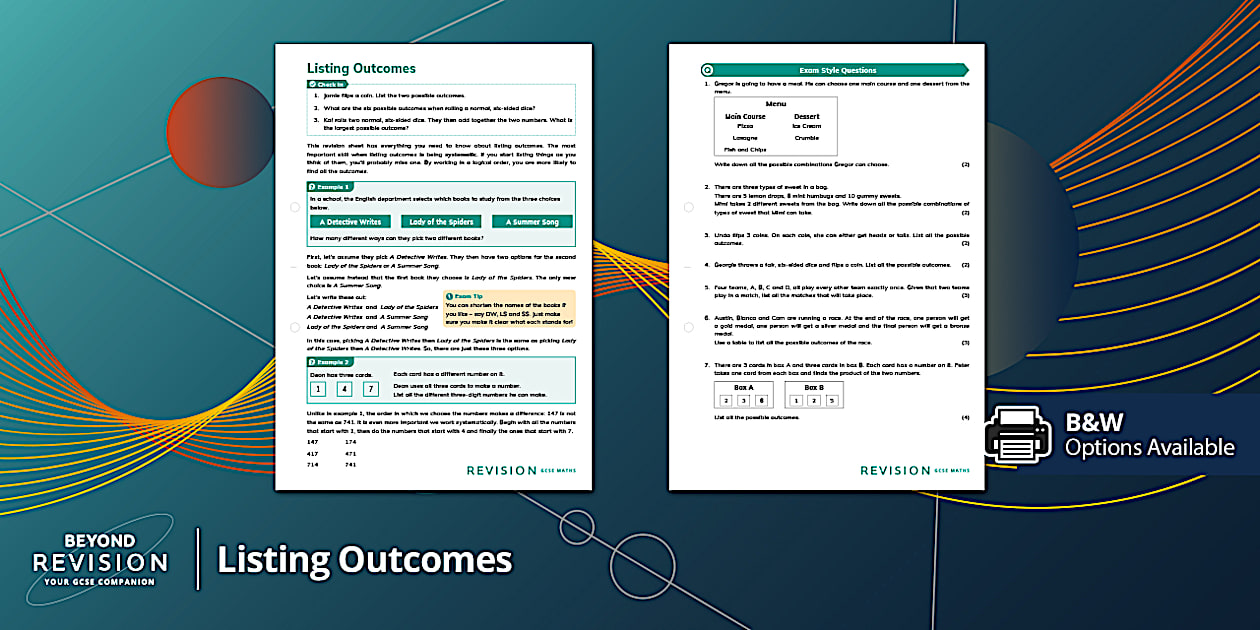 👉 Systematic Listing of Outcomes Revision (Teacher-Made)