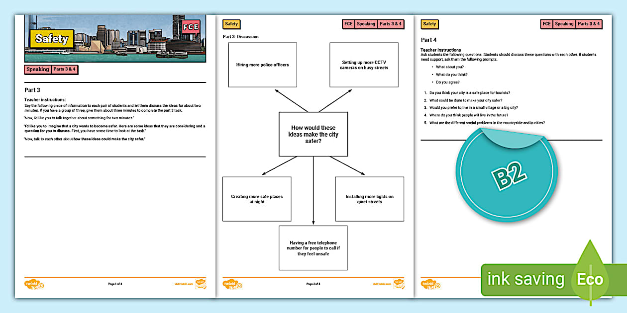 Preparing for the B2 FCE Exam - Speaking Part 3 and 4