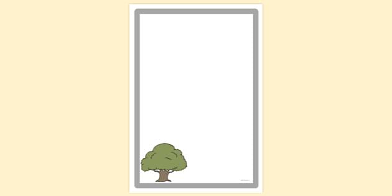 Red Oak Tree Page Border (professor feito) - Twinkl