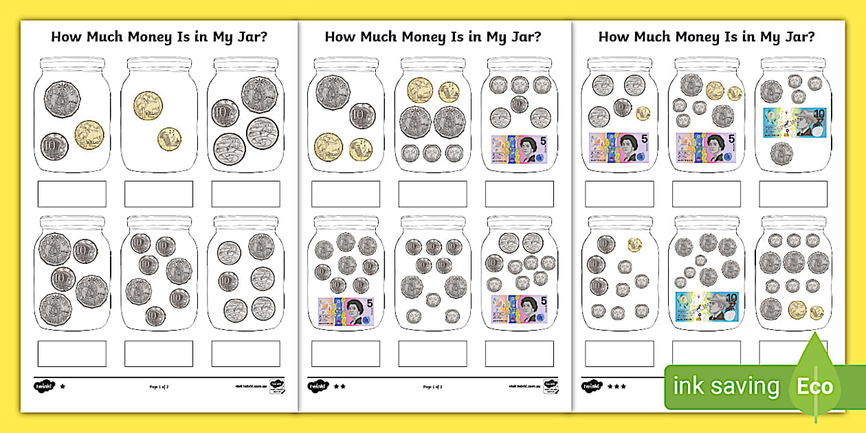 Counting Australian Money Worksheets - Maths (teacher made)
