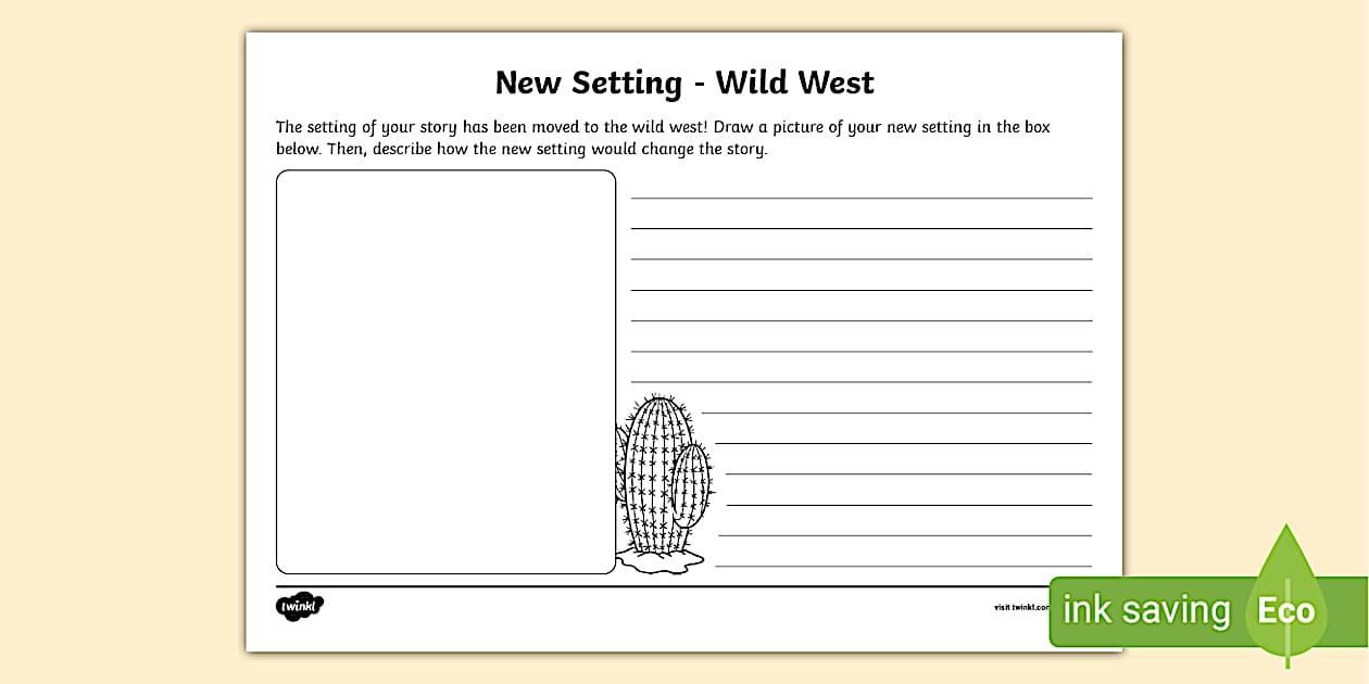 Editable New Setting Wild West Comprehension Worksheet