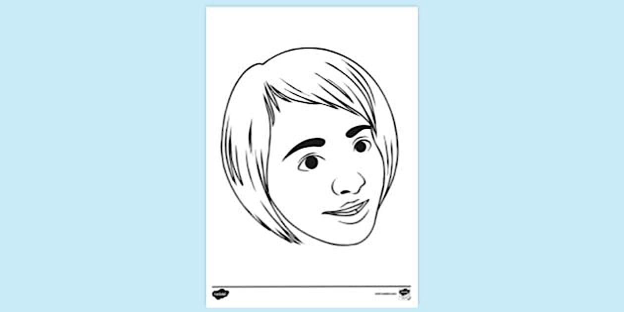 Girl Face Head Colouring Sheets | Colouring Pages - Twinkl