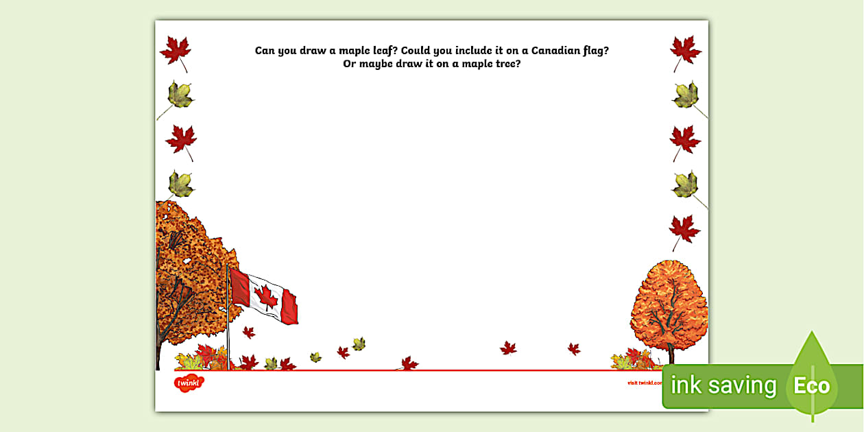 Maple Leaf Drawing Prompt Activity (teacher made) - Twinkl