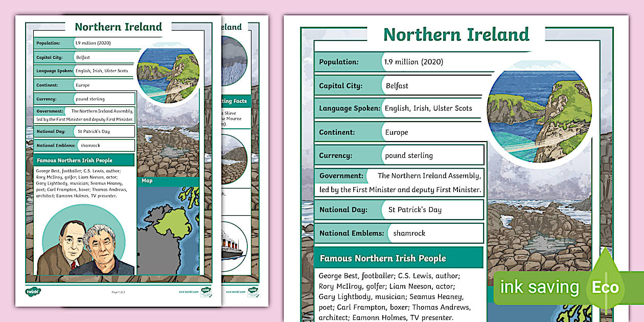 KS2 Northern Ireland Fact File (Teacher-Made) - Twinkl
