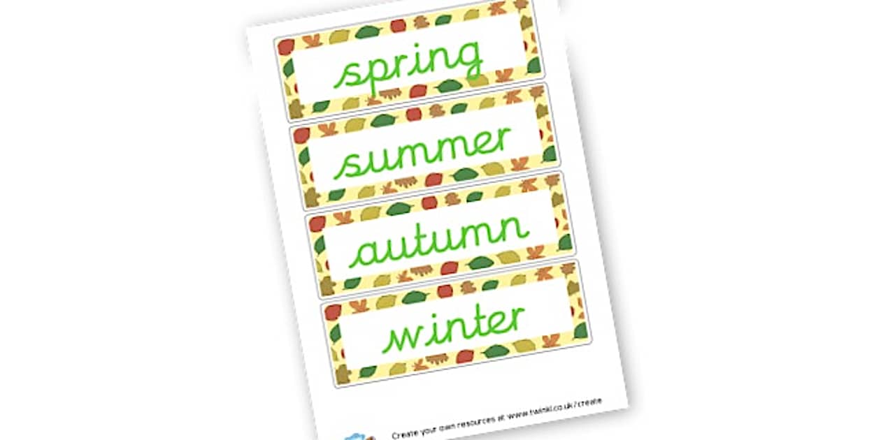 Seasons Labels (Teacher-Made) - Twinkl