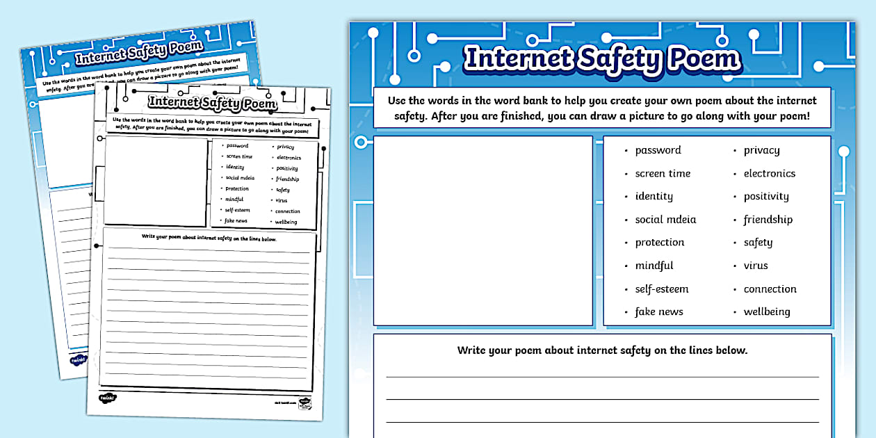 Internet Safety Poem Writing Template (Teacher-Made)