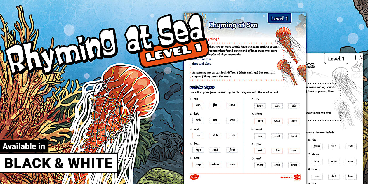 IP English Rhyming at Sea Level 1 Activity Sheet (CAPS)